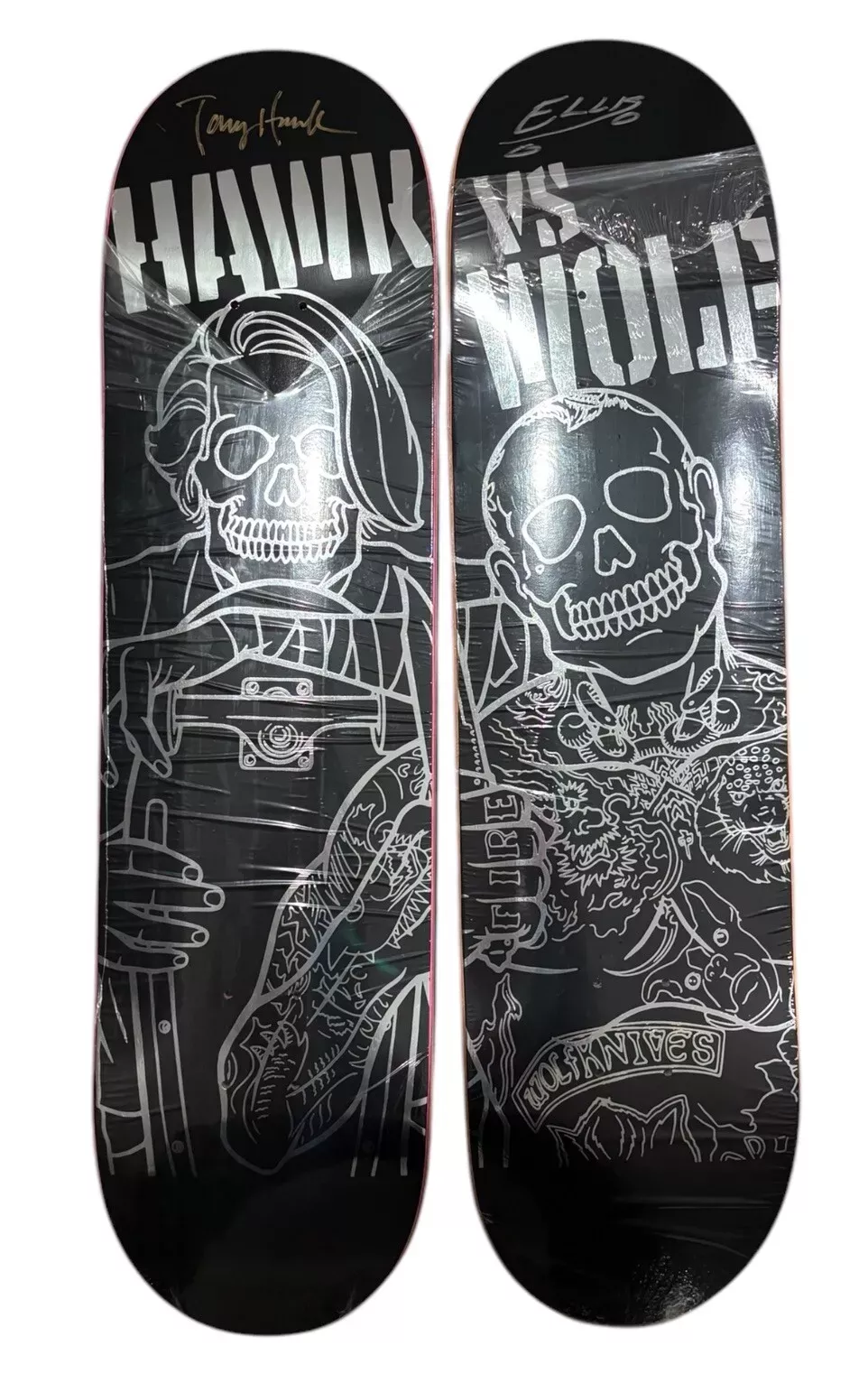 Tony Hawk & Jason Ellis Signed Hawk VS Wolf Limited Edition Skateboard ...