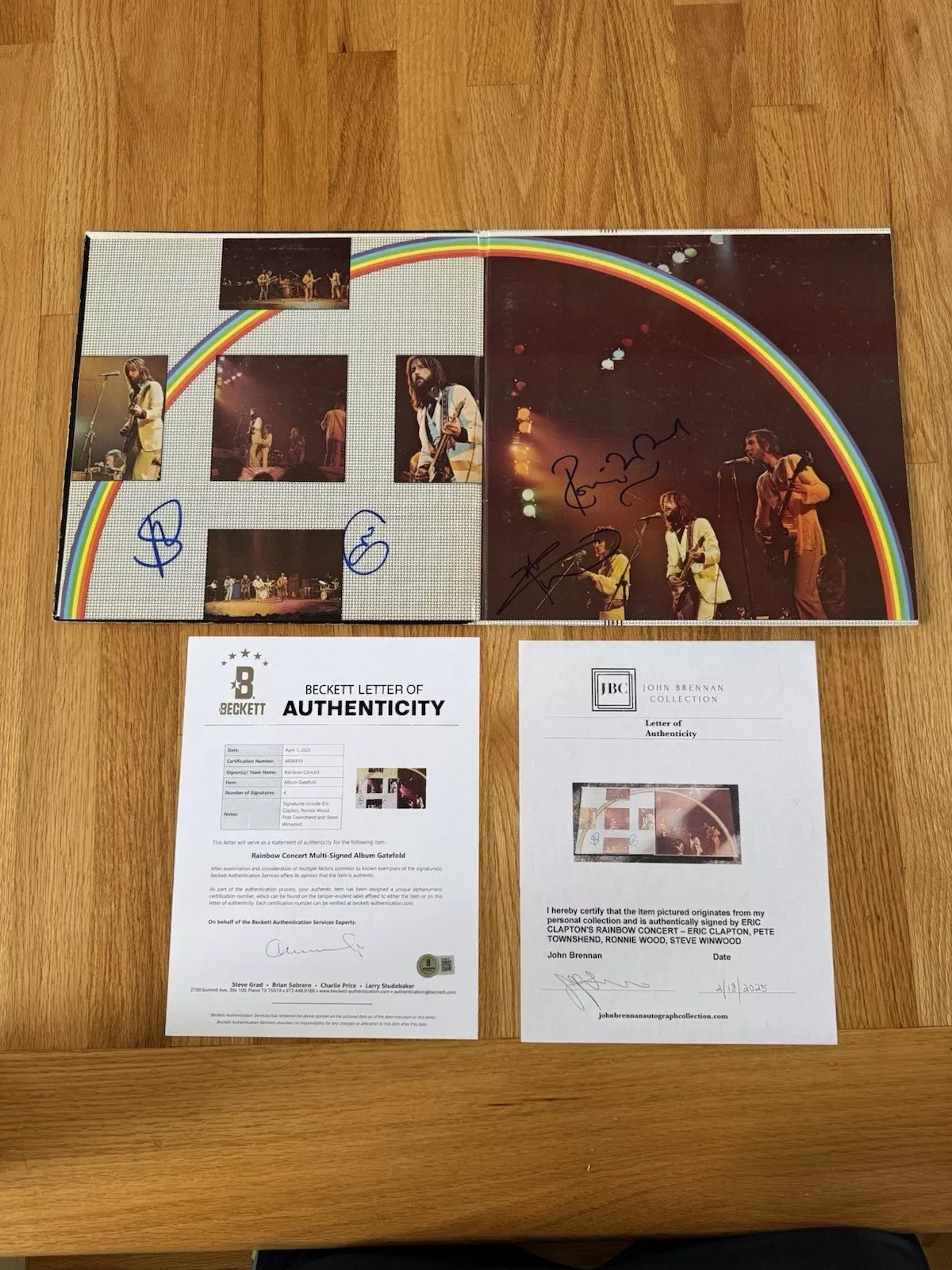 Townshend Eric Clapton Ronnie Wood Winwood Signed Rainbow Concert Album ...