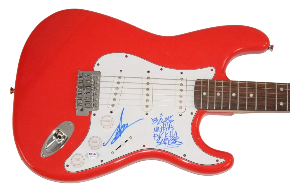 Travis Barker & Mark Hoppus Signed Autograph Stratocaster Guitar ...