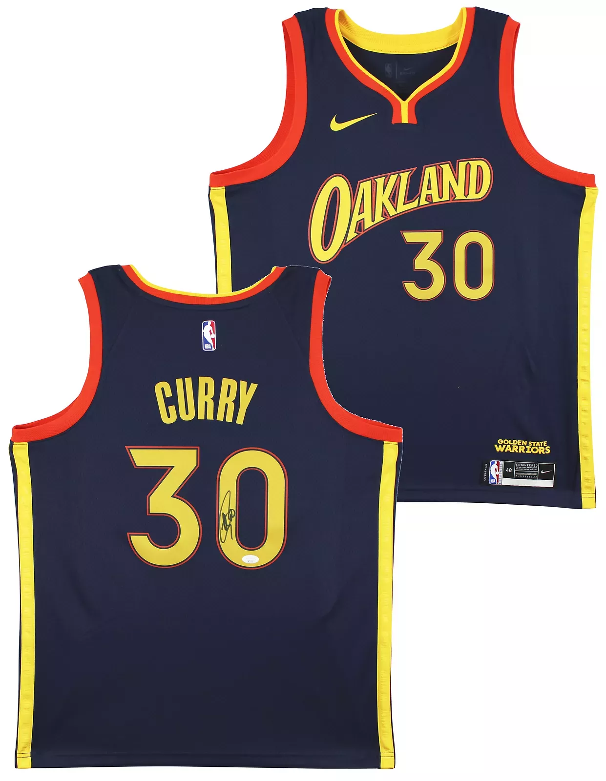 Warriors Stephen Curry Authentic Signed Navy Blue Nike Swingman Jersey ...