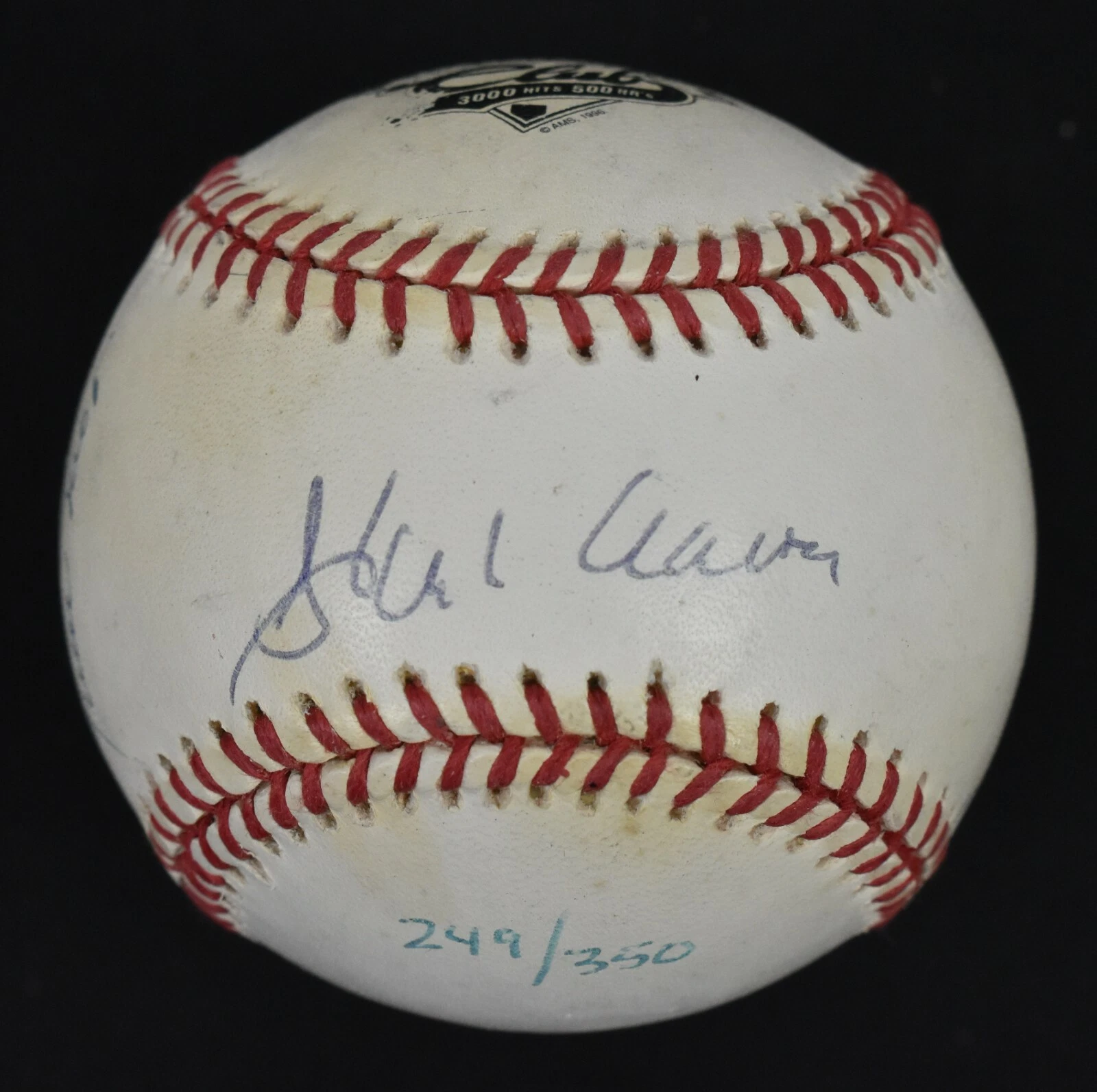 Hank Aaron Willie Mays 3,000 Hit 500 Home Run Signed Baseball JSA COA ...