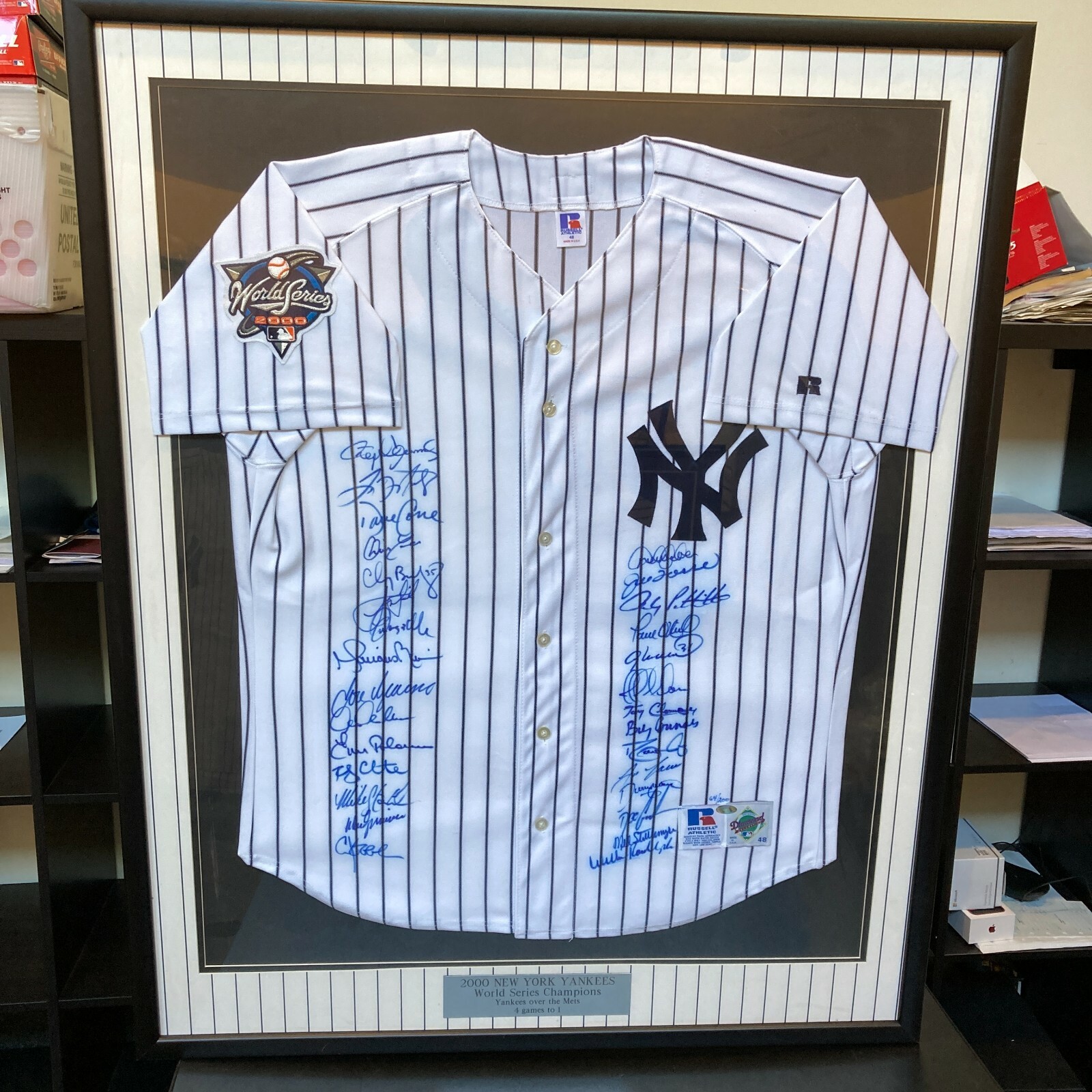 2000 Yankees Team Signed World Series Jersey Derek Jeter Mariano Rivera Steiner | Autographia