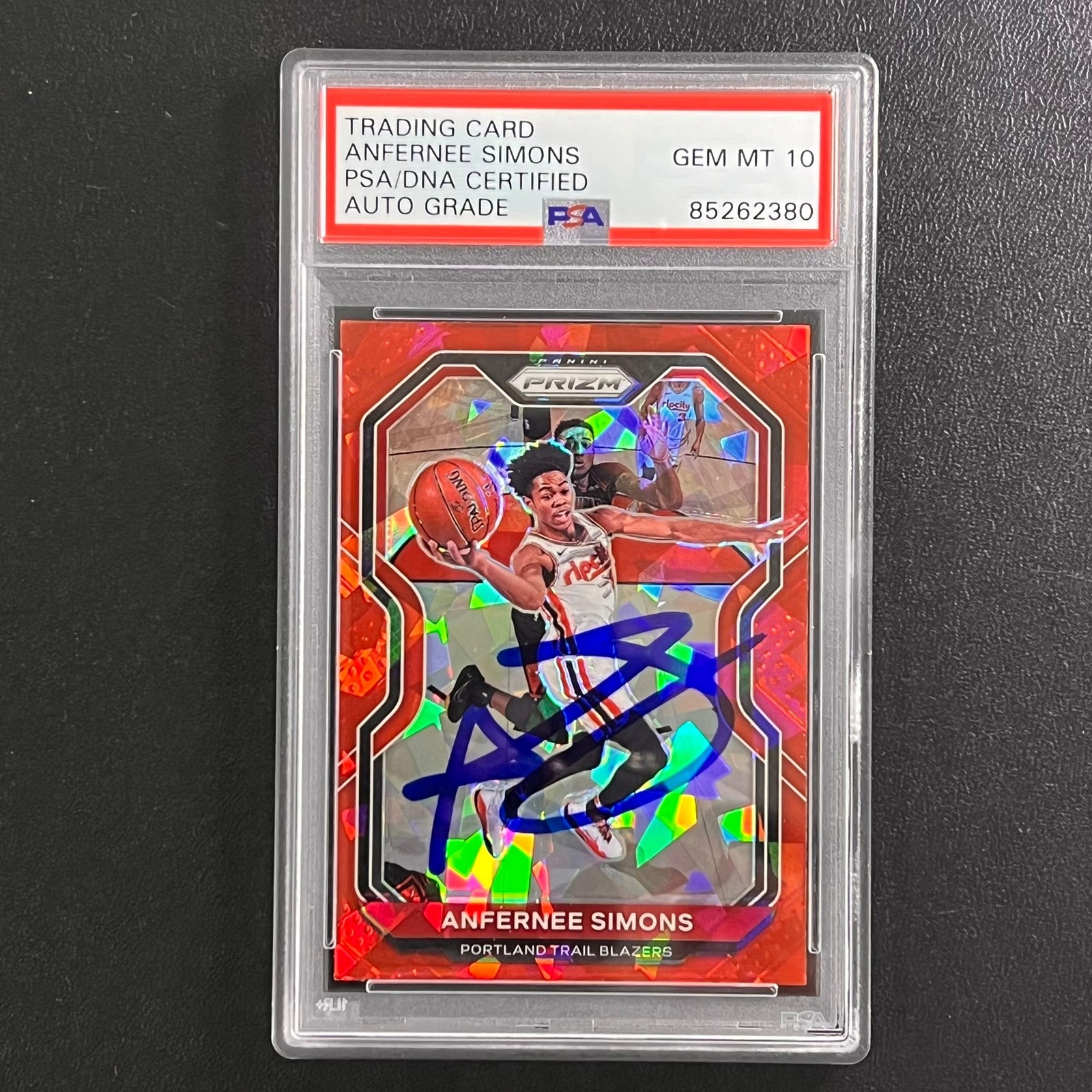 2020-21 Panini Prizm #24 ANFERNEE SIMONS Signed Card AUTO 10 PSA ...