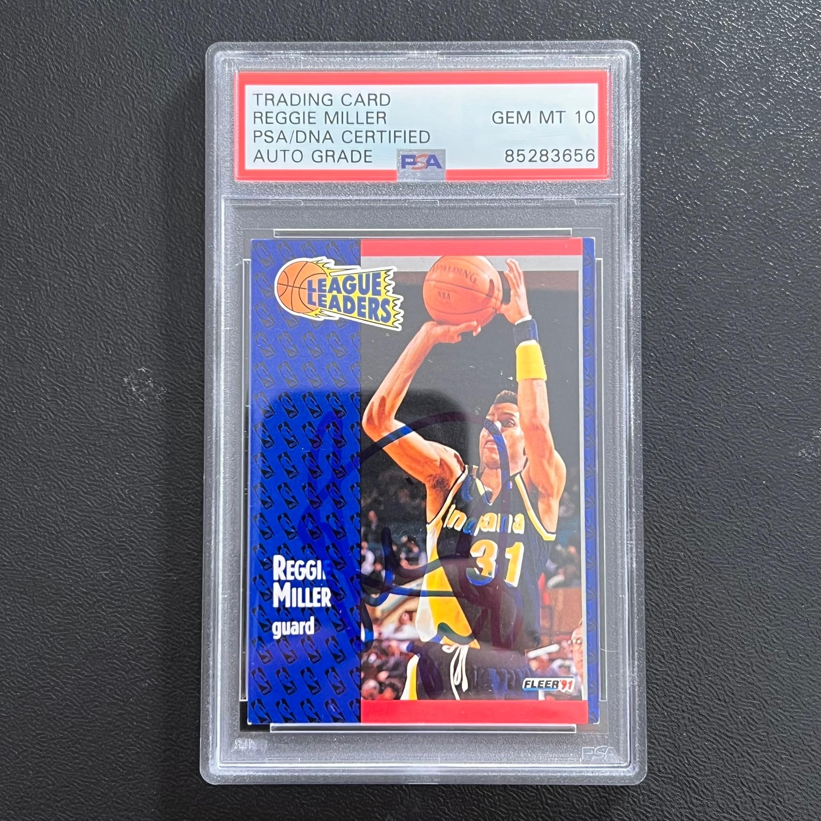 1991 Fleer #226 Reggie Miller Signed Card AUTO 10 PSA Slabbed Pacers ...