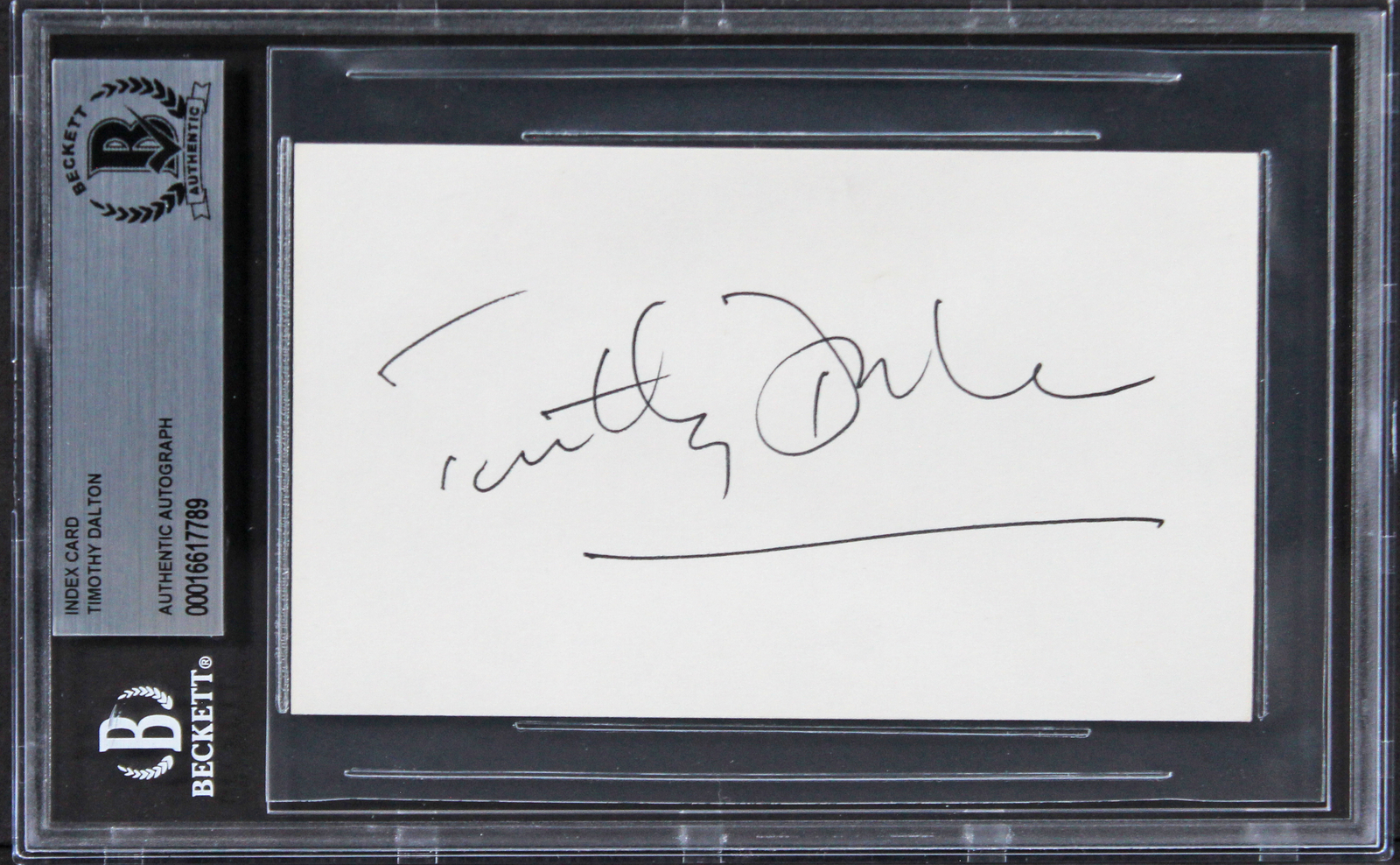 Timothy Dalton James Bond 007 Authentic Signed 3x5 Index Card BAS Slabbed 2 | Autographia