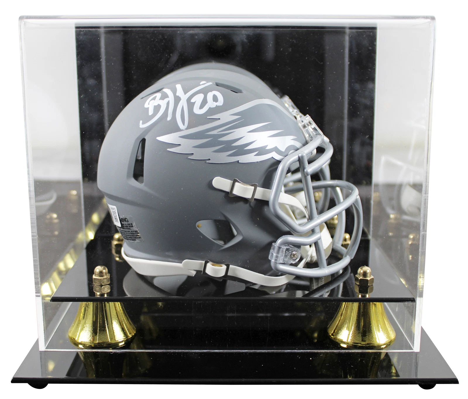 Eagles Brian Dawkins Signed Slate Speed Mini Helmet W/ Case BAS ...