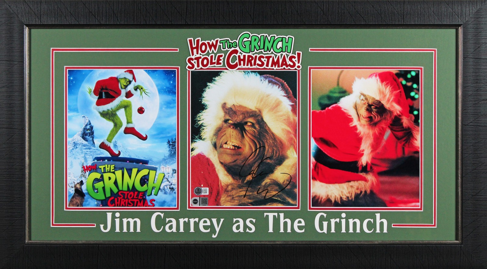 Jim Carrey How the Grinch Stole Christmas Signed 8x10 Framed Photo BAS ...