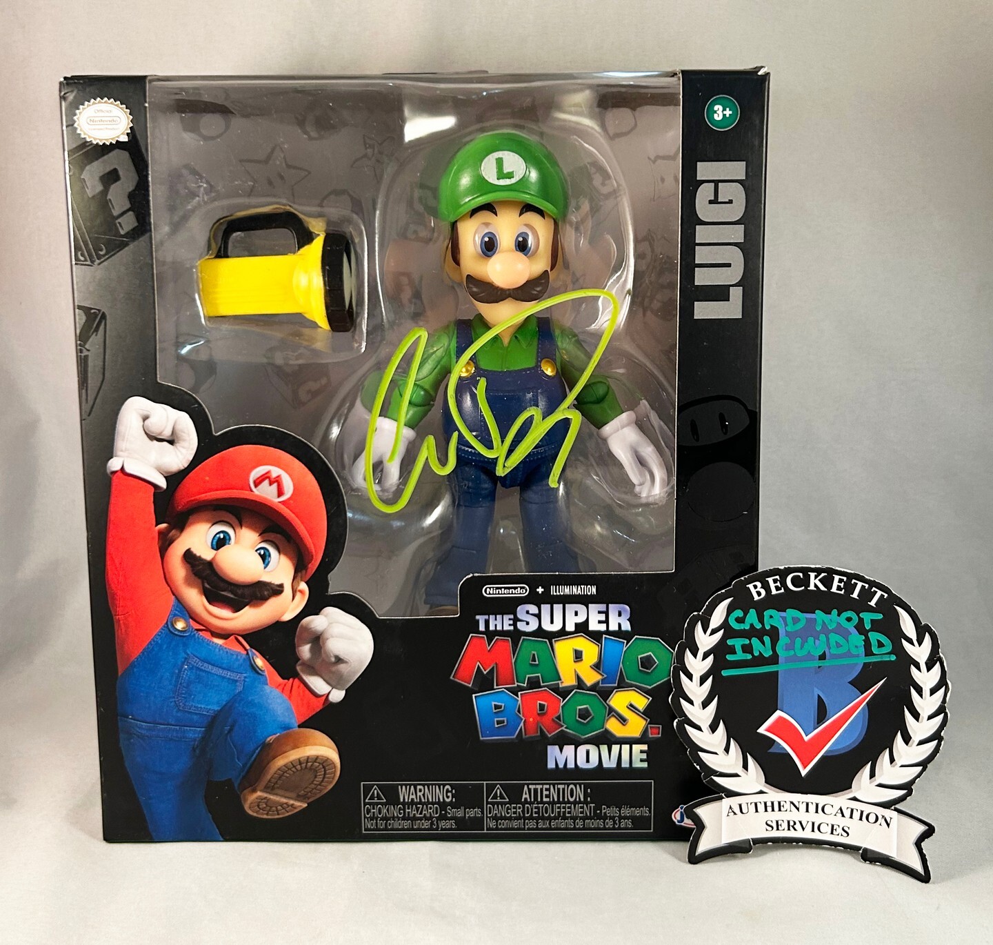 Charlie Day Signed Action Figure Super Mario Luigi Beckett BAS COA ...
