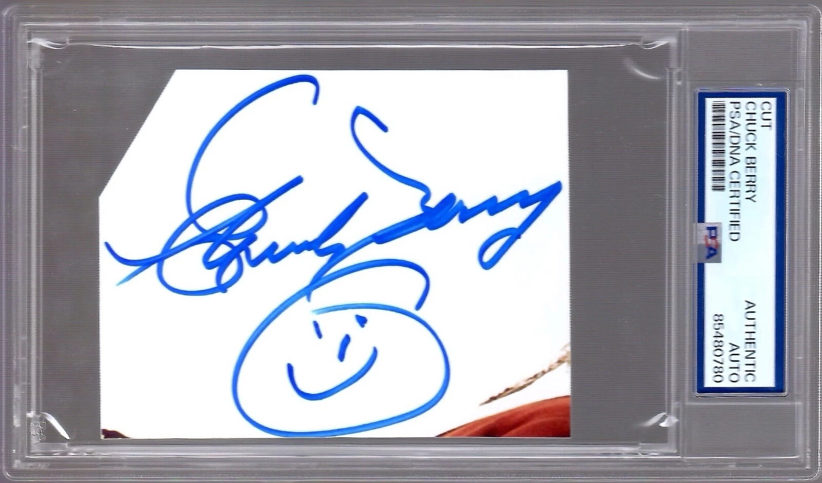 CHUCK BERRY HAND SIGNED CUT SIGNATURE ROCK+ROLL LEGEND PSA SLABBED ...