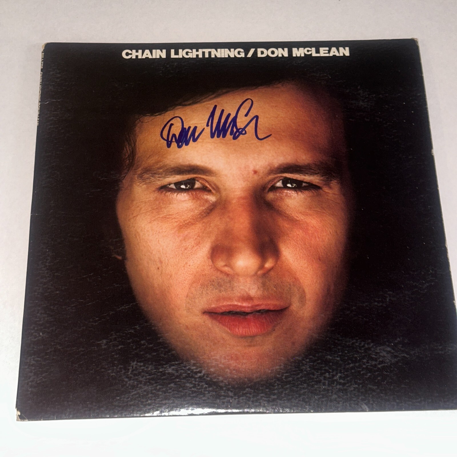 DON McLEAN Signed Chain Lightning LP ALBUM COVER Beckett Auth (BAS ...