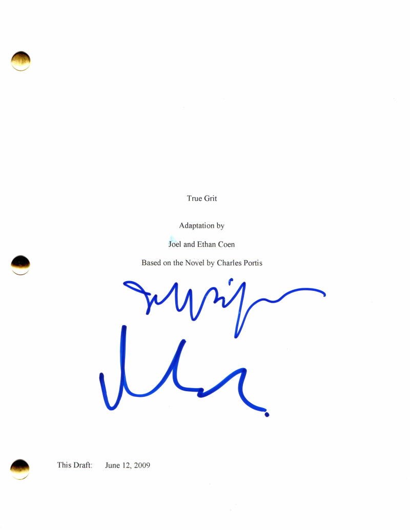 JEFF BRIDGES & MATT DAMON SIGNED AUTOGRAPH - TRUE GRIT MOVIE SCRIPT ...