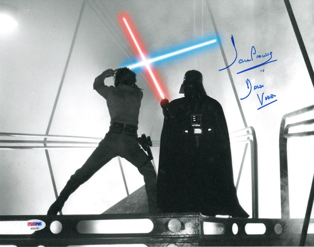 Dave Prowse Signed Autograph 11x14 Photo - Darth Vader Battle w/ Mark ...
