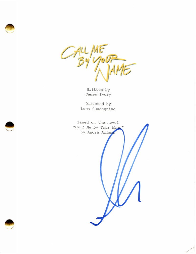 ARMIE HAMMER SIGNED AUTOGRAPH CALL ME BY YOUR NAME FULL MOVIE SCRIPT ...