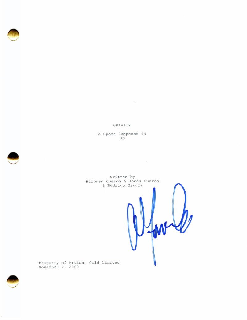 ALFONSO CUARON SIGNED AUTOGRAPH GRAVITY FULL MOVIE SCRIPT - GEORGE ...