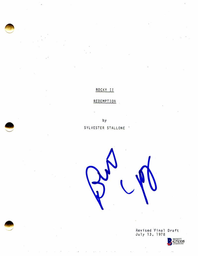 BURT YOUNG SIGNED AUTOGRAPH - ROCKY II, 2 FULL MOVIE SCRIPT - SYLVESTER ...