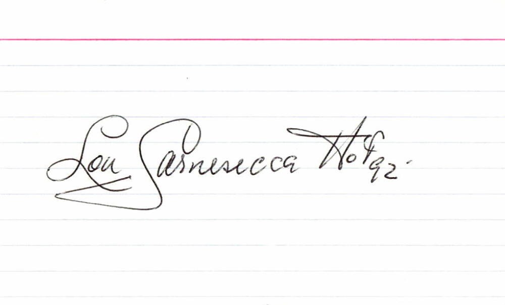 LOU CARNESECCA SIGNED AUTOGRAPH - INDEX CARD - HALL OF FAME, ST JOHN'S ...