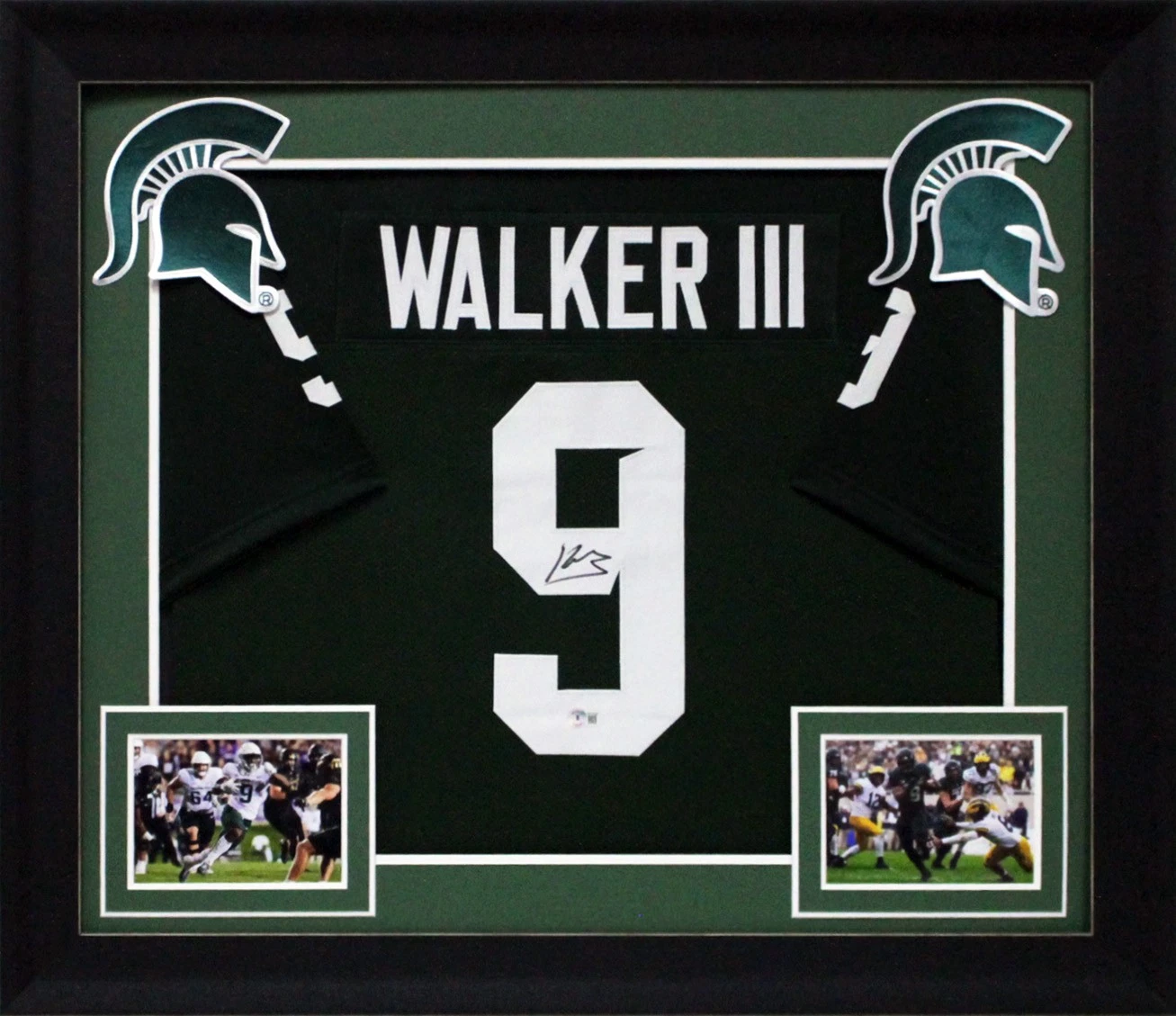 MSU Kenneth Walker III Signed Green Pro Style Framed Jersey BAS ...