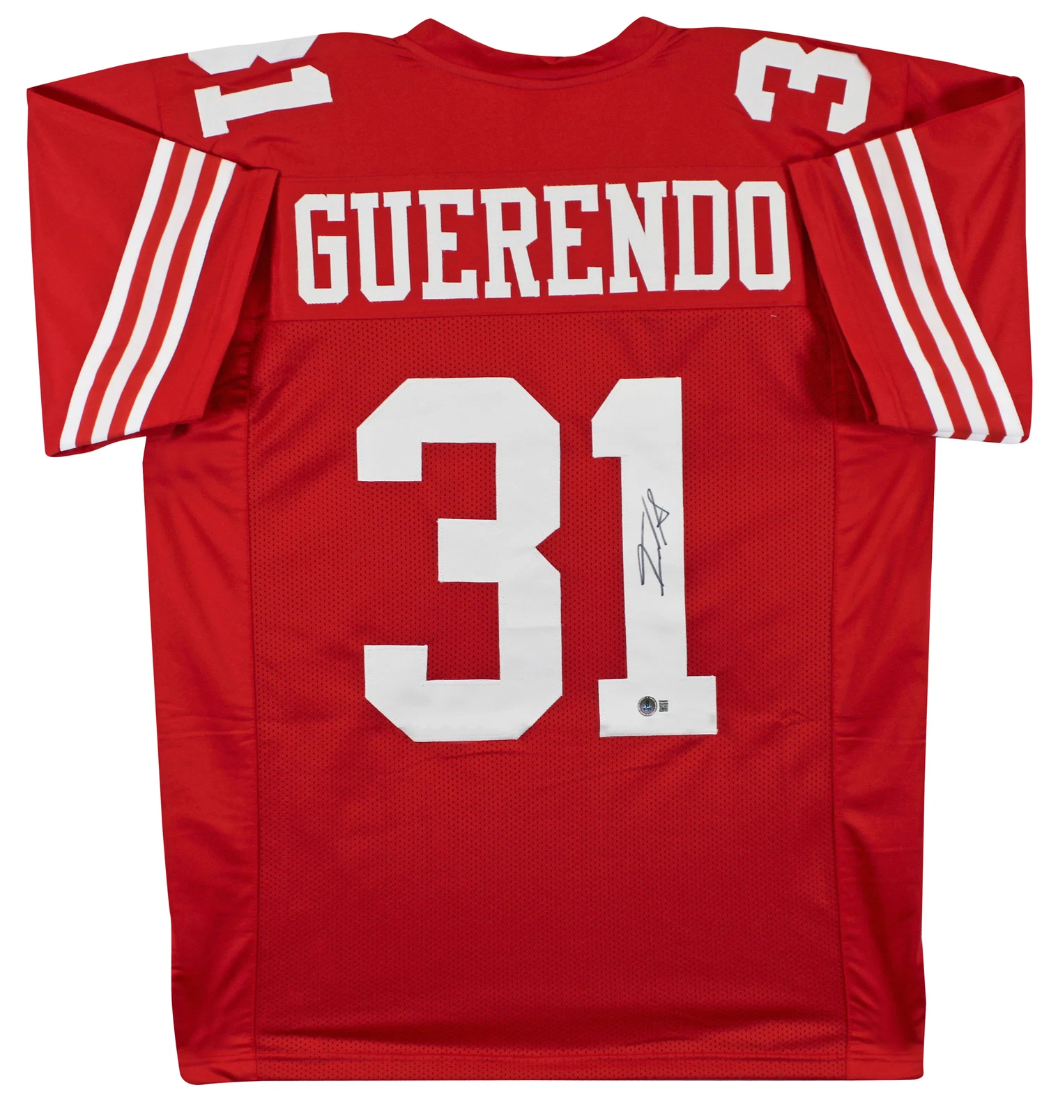Isaac Guerendo Authentic Signed Red Pro Style Jersey BAS Witnessed ...