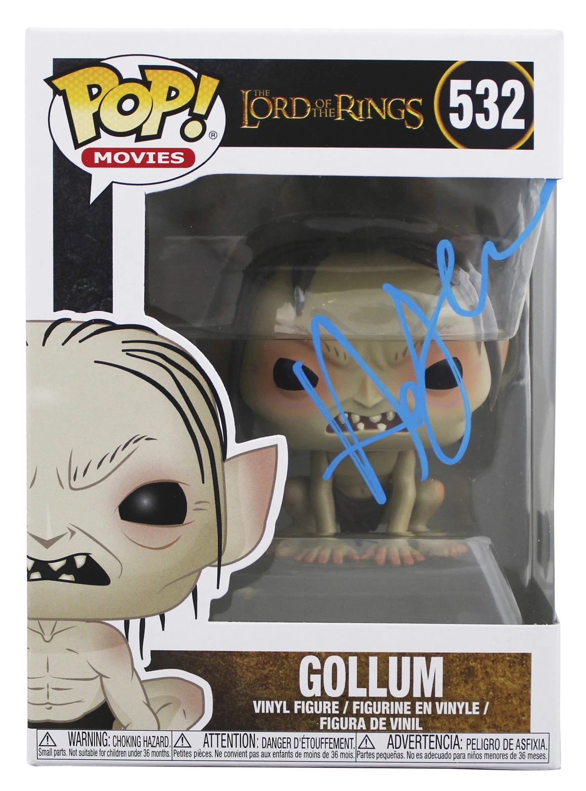 Andy Serkis Lord of the Rings Signed Gollum #532 Funko Pop Vinyl Figure ...