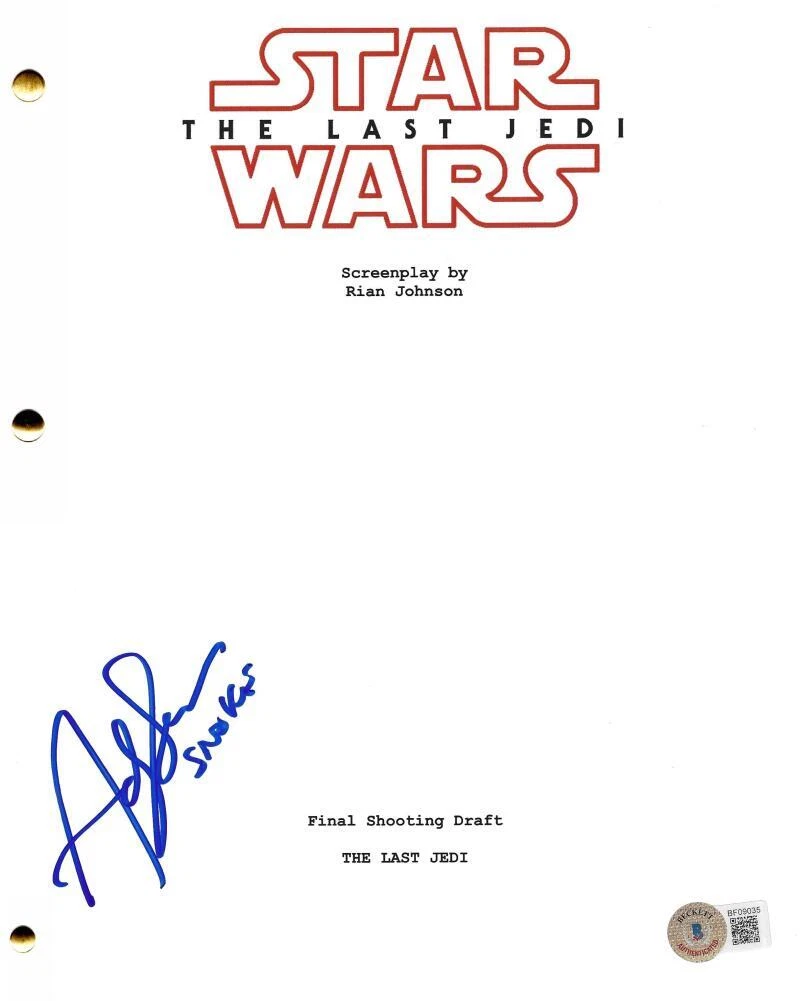 ANDY SERKIS SIGNED STAR WARS THE LAST JEDI FULL SCRIPT AUTOGRAPH ...