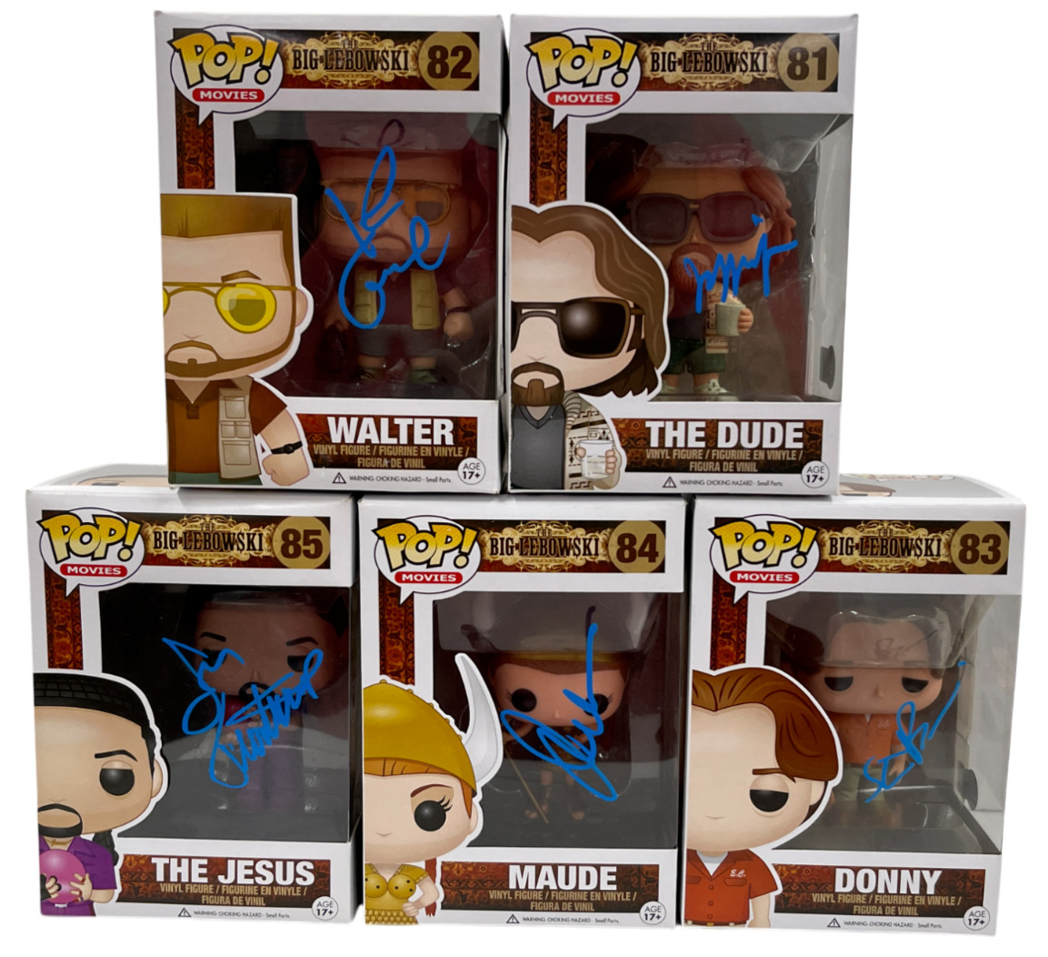 The Big Lebowski Complete Set Signed Funko Bridges Goodman 5 Funkos ...