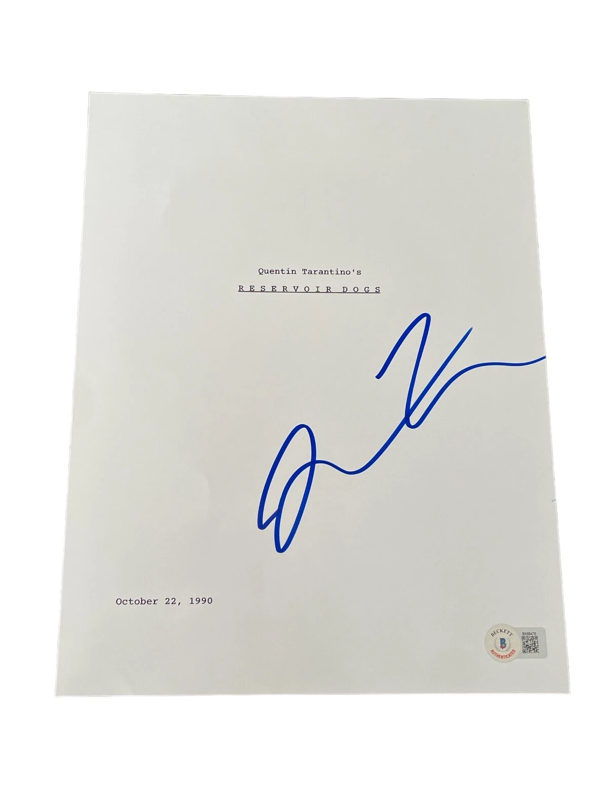 Quentin Tarantino Signed Autograph Reservoir Dogs Film Script ...