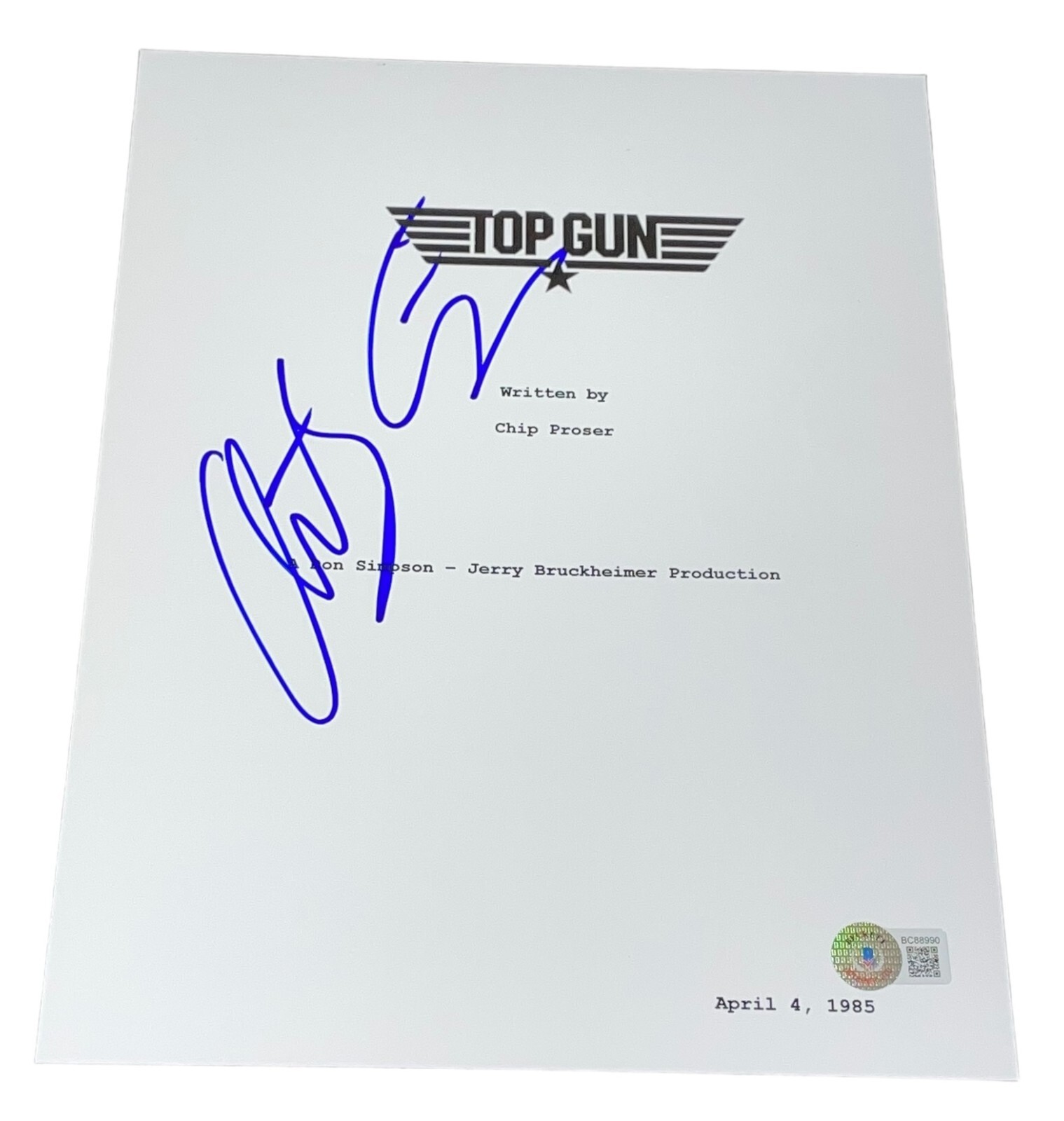Anthony Edwards Signed Autograph Top Gun Full Script Screenplay Goose ...