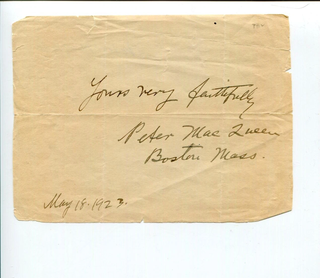 Peter McQueen Early Stage Theater & Movie Actor Signed Autograph ...