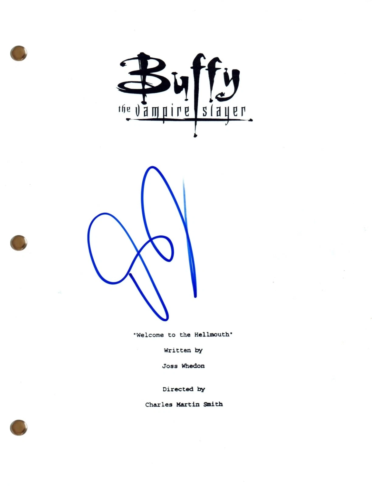 David Boreanaz Signed Autograph Buffy The Vampire Slayer Full Pilot ...