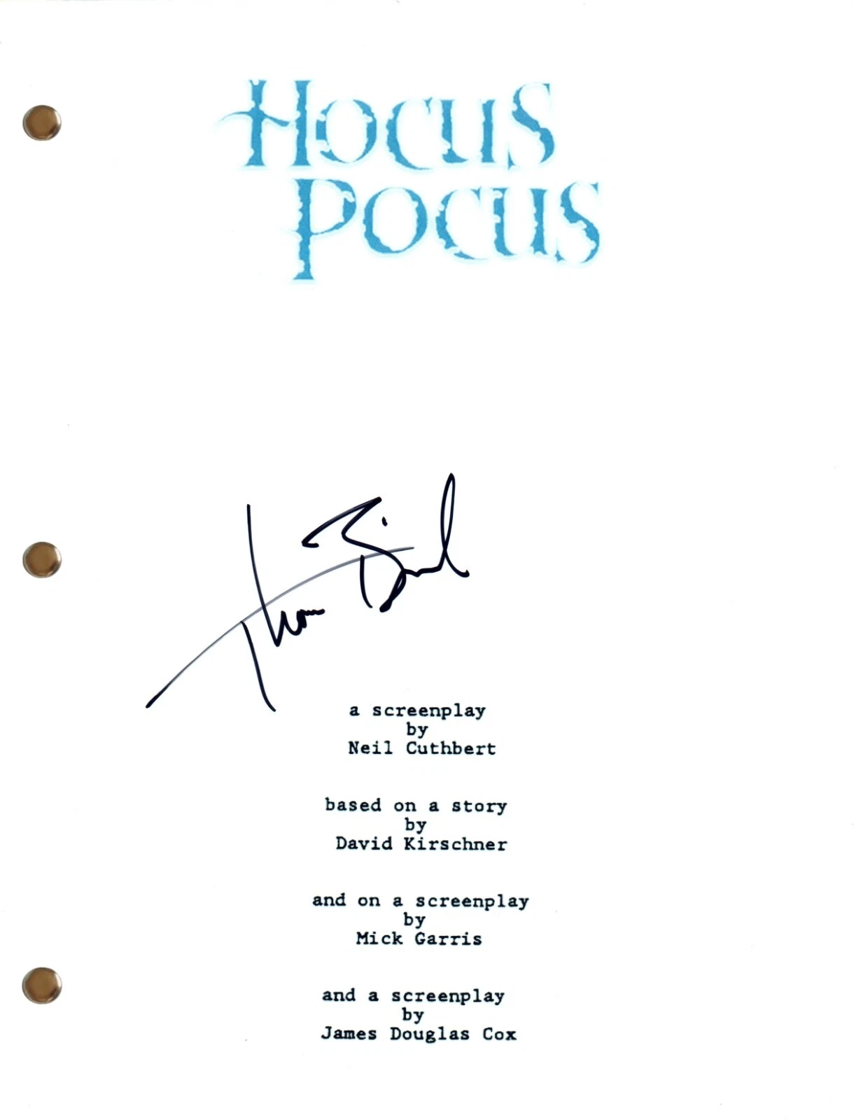 Thora Birch Hocus Pocus Signed Autograph Movie Script Full Screenplay ...