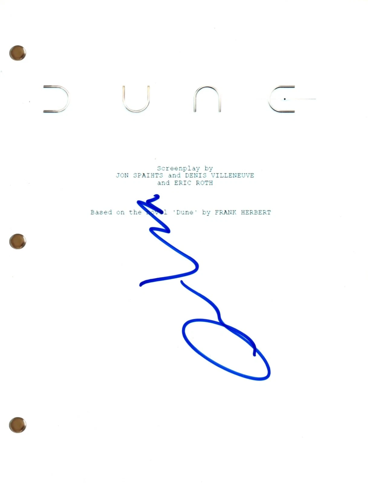 Oscar Isaac Signed Dune (2021) Autograph Movie Script Full Screenplay ...