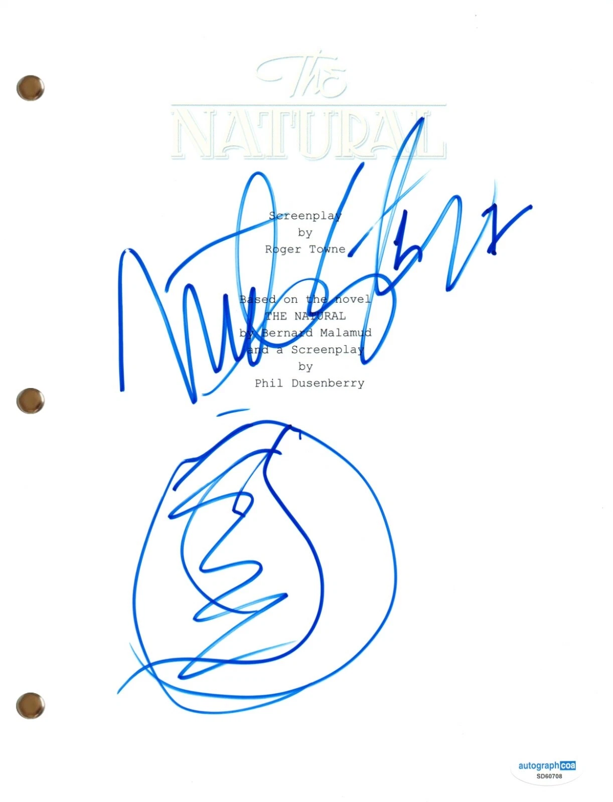 Mike Starr "The Natural" Signed Autograph Movie Script Full Screenplay ...