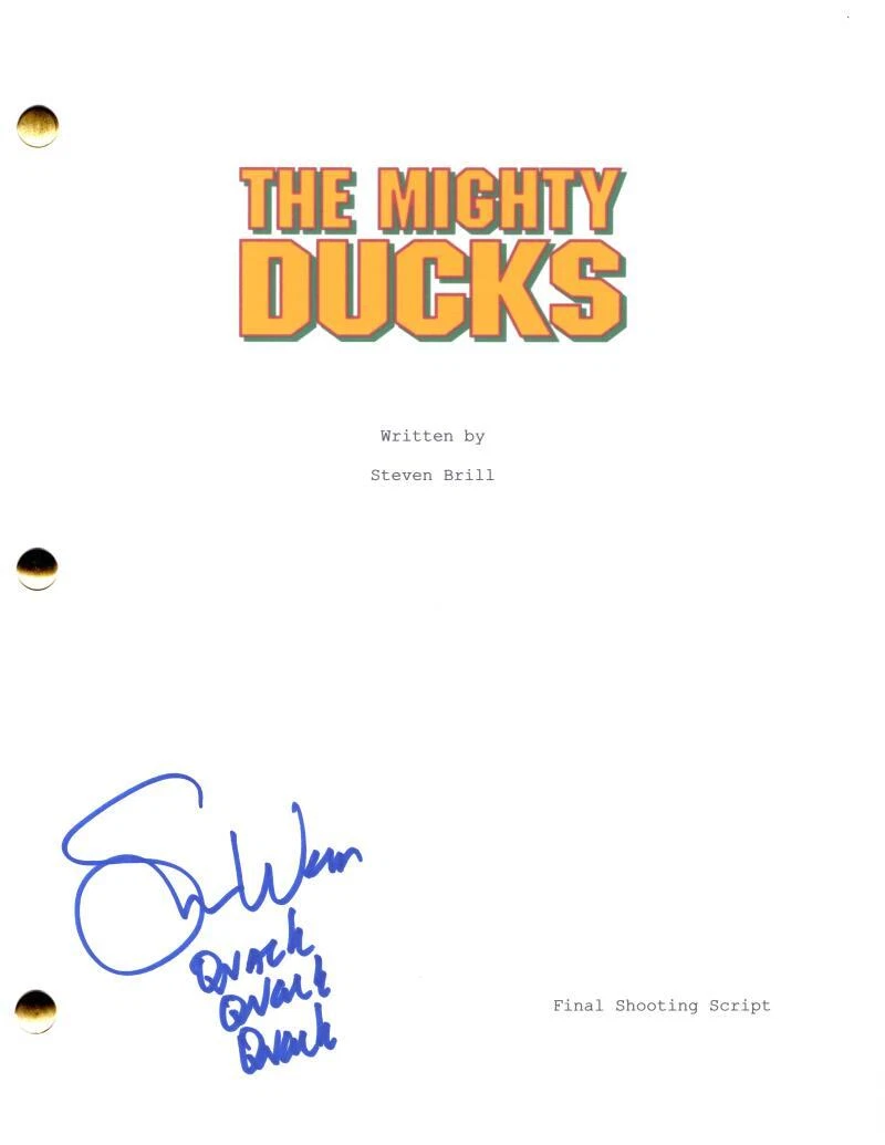 Shaun Weiss Signed Autograph Mighty Ducks Full Movie Script w/ Quack ...