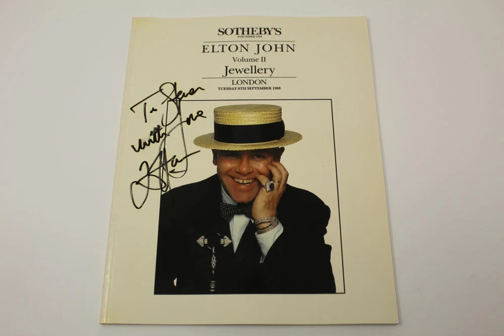 SIR ELTON JOHN SIGNED AUTOGRAPH SOTHEBY'S AUCTION CATALOG - VERY RARE ...