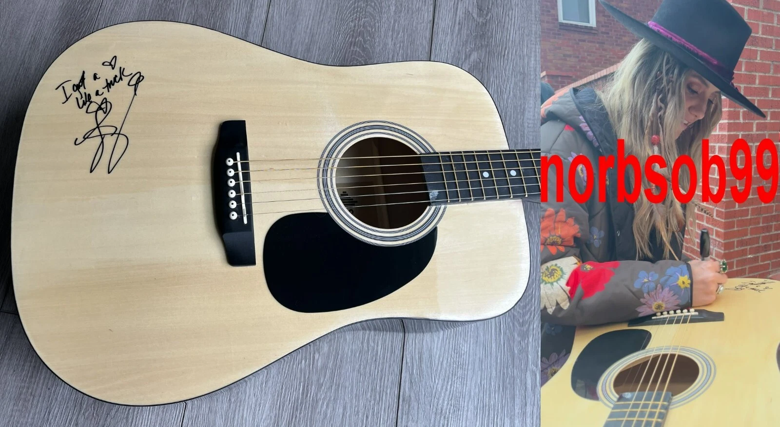 LAINEY WILSON SIGNED HEART LIKE A TRUCK ACOUSTIC GUITAR wEXACT PROOF ...