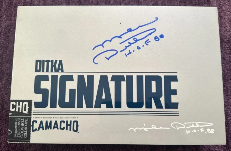 MIKE DITKA Signed Cigar Box JSA Witnessed w/ HOF Inscription | Autographia
