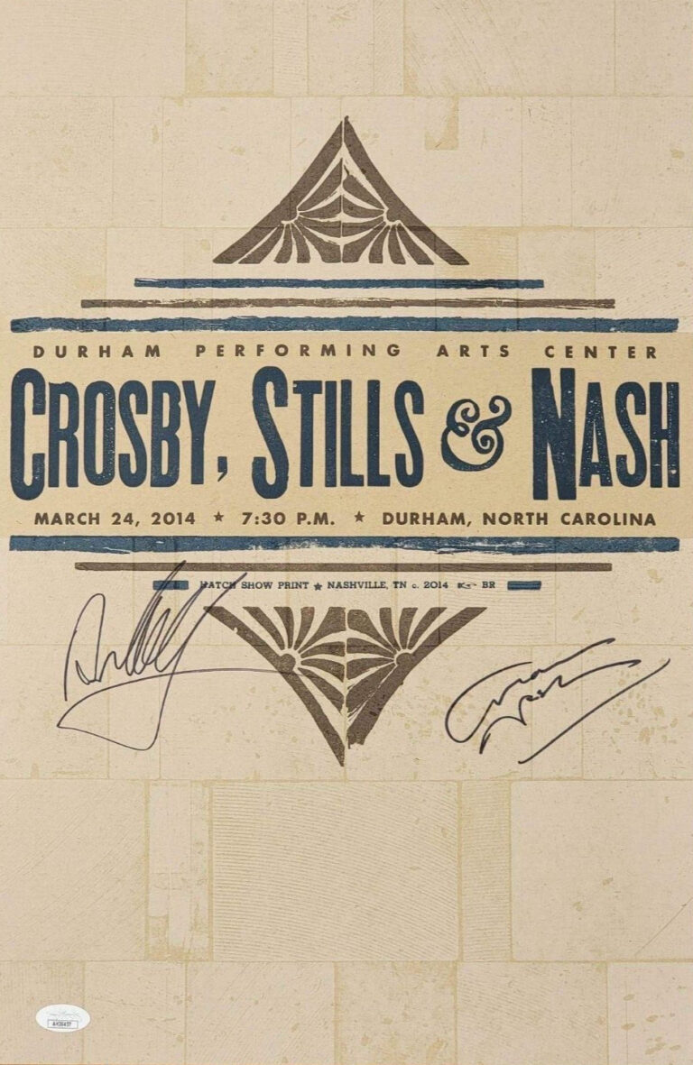 Crosby Stills Nash REAL hand SIGNED Hatch Show Print Poster JSA COA ...