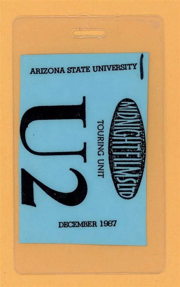 U2 1987 Joshua Tree Tour Laminated Backstage Pass | Autographia