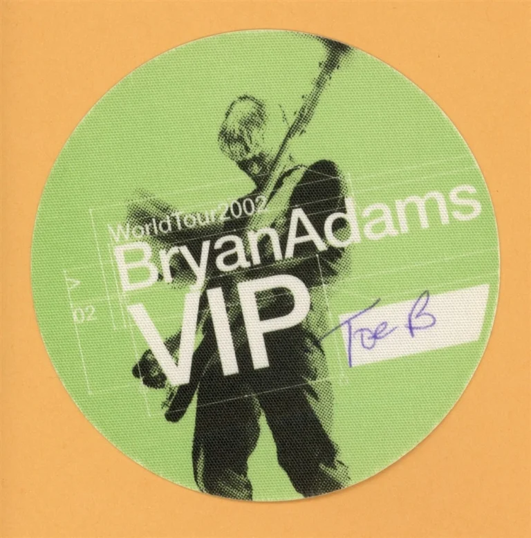 Bryan Adams 2002 The Best of Me Concert Tour VIP Backstage Pass ...