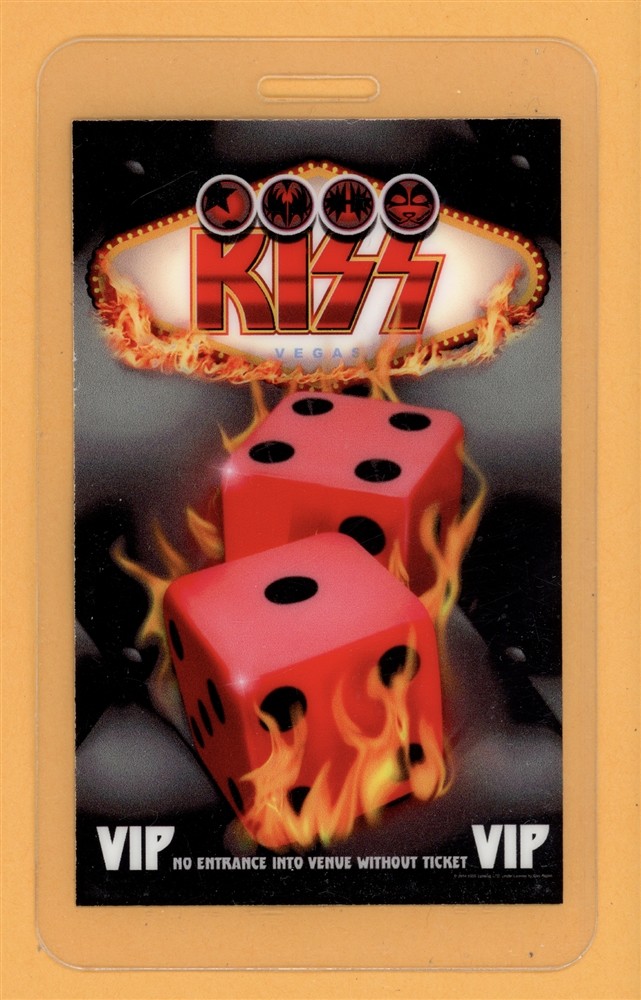 KISS 2014 The Joint Las Vegas Tour VIP Laminated Backstage Pass ...