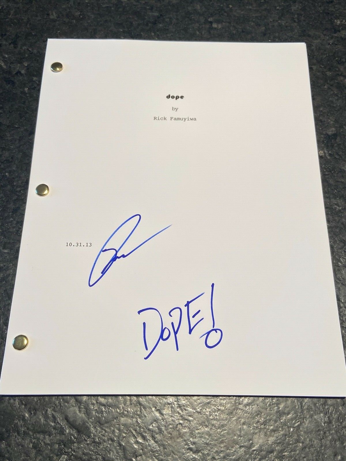 * SHAMEIK MOORE * signed movie script * DOPE * 1 | Autographia